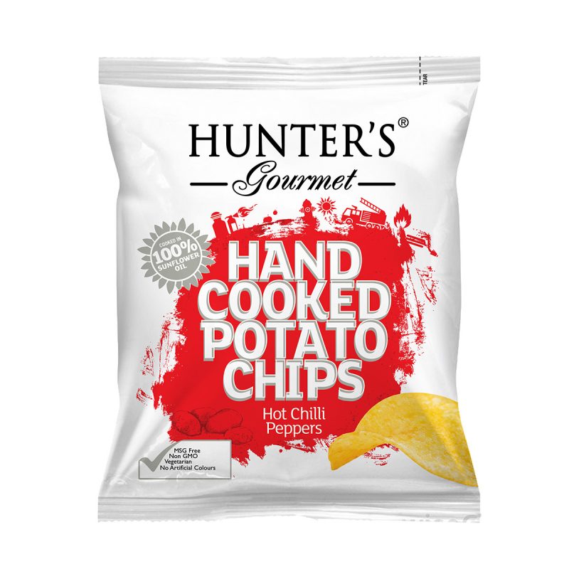Hunter's Gourmet Hand Cooked Potato Chips - Hot Chilli Peppers (40gm)
