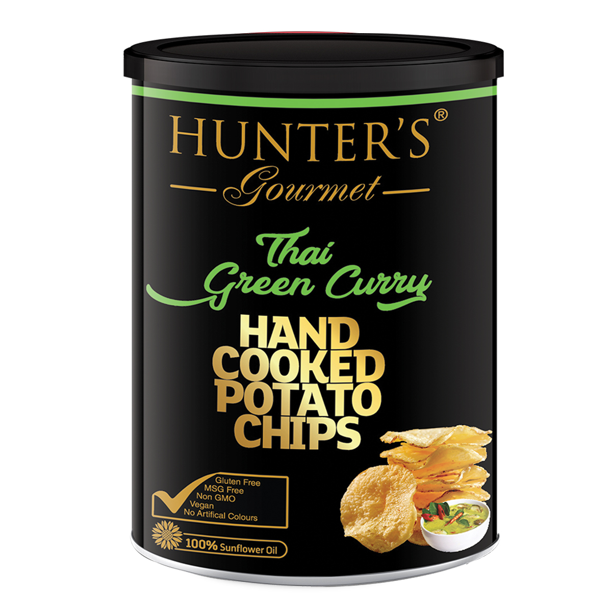 Hunter’s Gourmet Hand Cooked Potato Chips - Wasabi and Turmeric - Gold ...