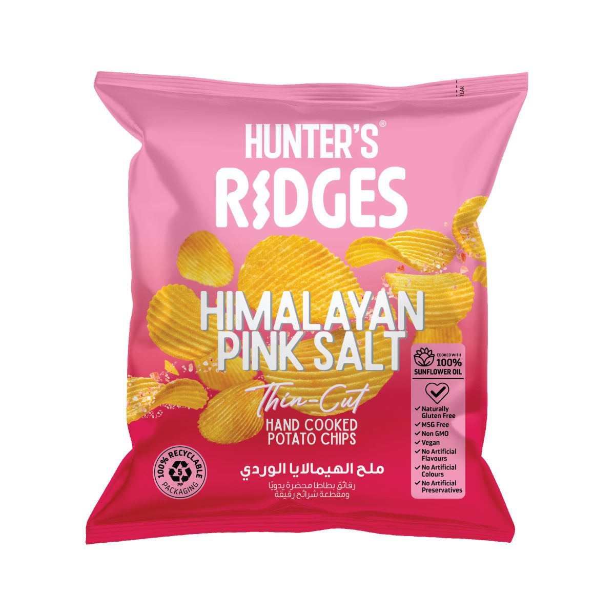 Hunter's Ridges Thin-Cut Hand Cooked Potato Chips - Himalayan Pink Salt ...