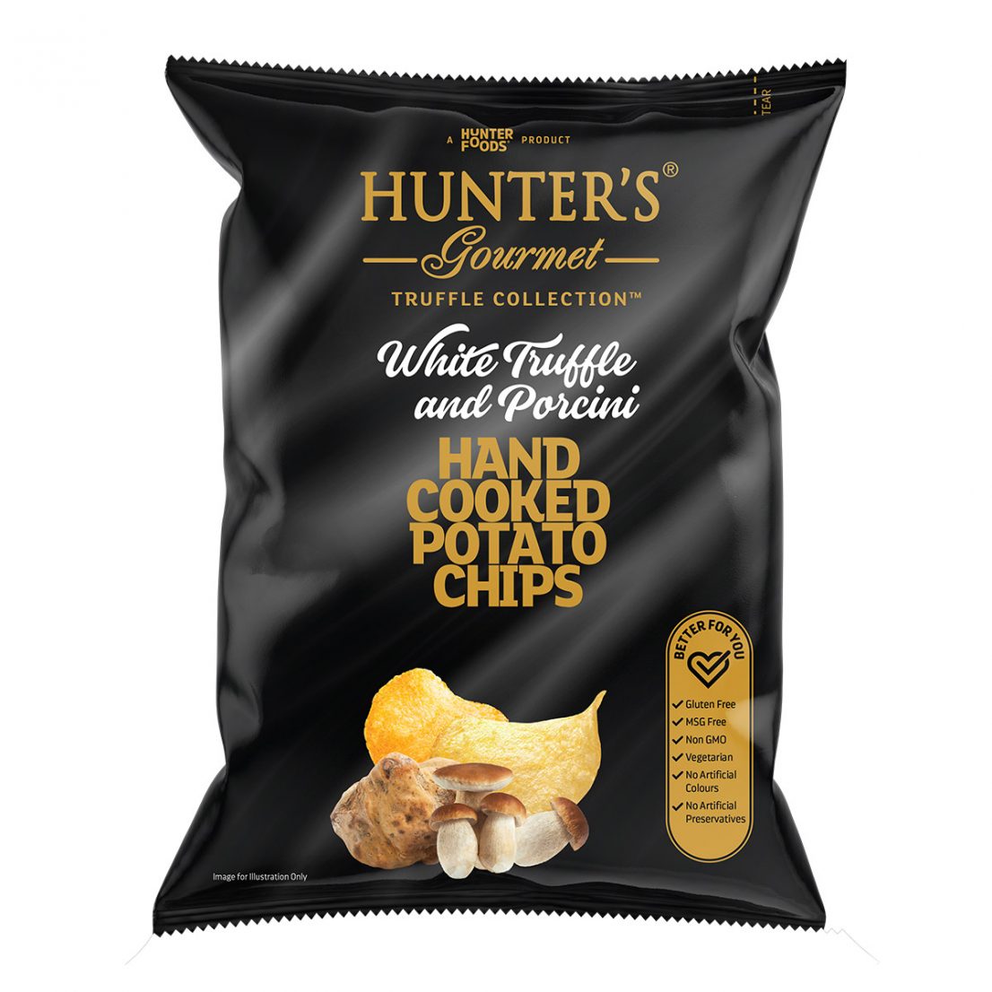 Hunter’s Gourmet Hand Cooked Potato Chips - Black Truffle and Parmesan ...