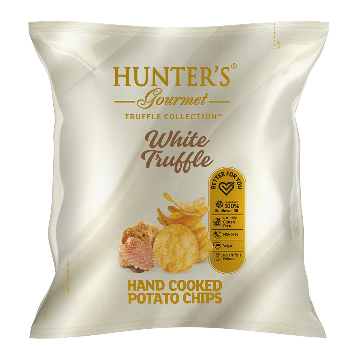 Hunter's Gourmet Hand Cooked Crinkled Chips - Sea Salt (140gm)