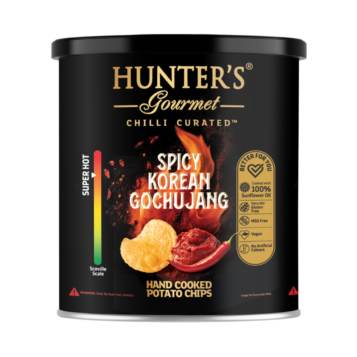 Hunter's Gourmet Hand Cooked Potato Chips - Chilli Curated™ - Spicy ...